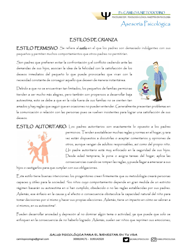Estilos de Crianza V2.0 | PDF | Autoestima | Comportamiento
