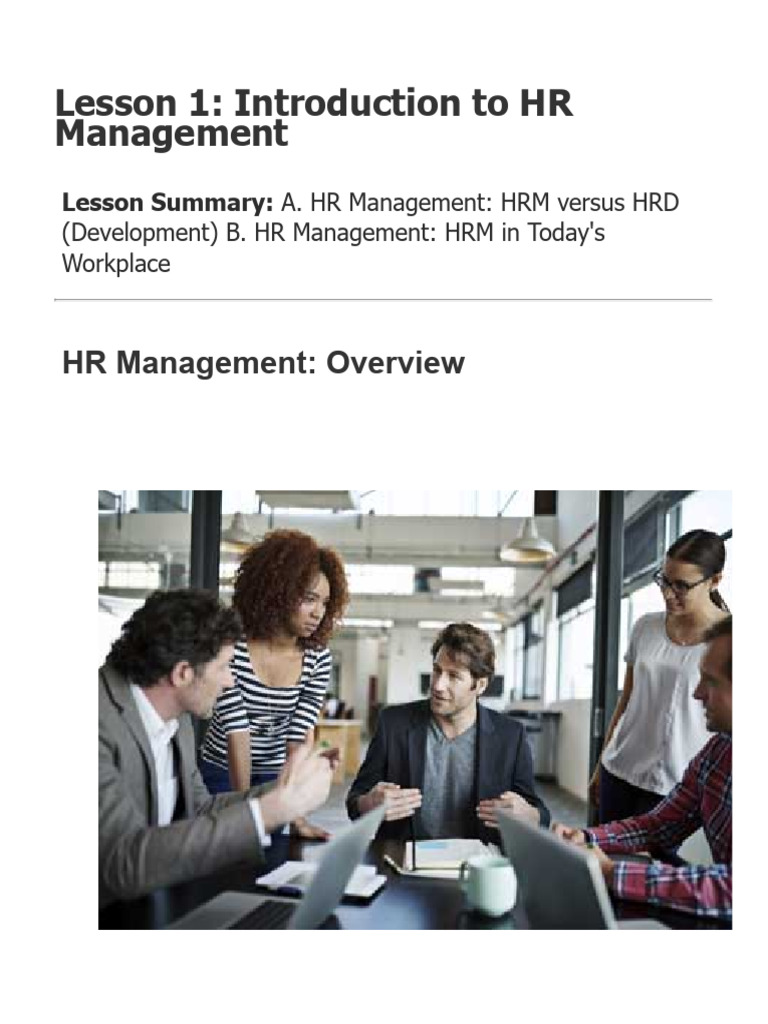 © Universal Class, Inc. - Class Lesson - Lesson 1 - Introduction To HR ...