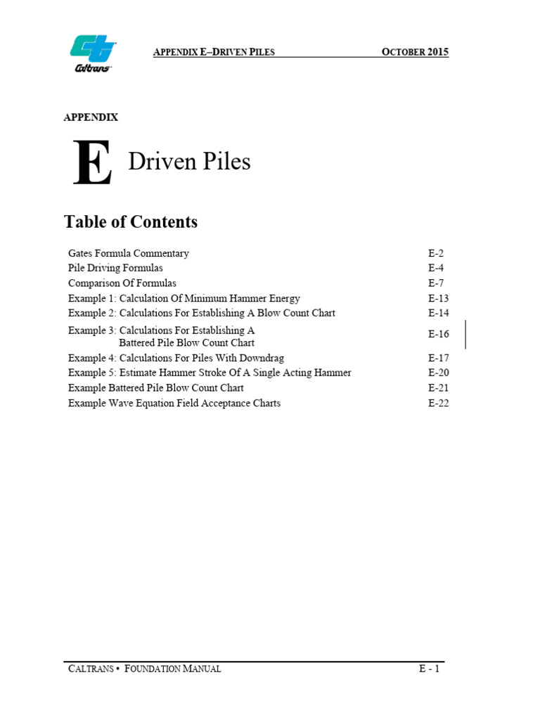 SC Foundation Appendix E A11y | PDF | Deep Foundation | Mass