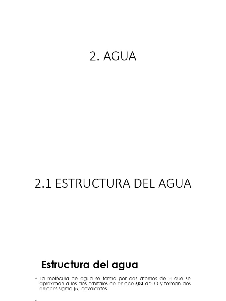 Estructura y propiedades del agua | PDF | Propiedades del agua | Ph