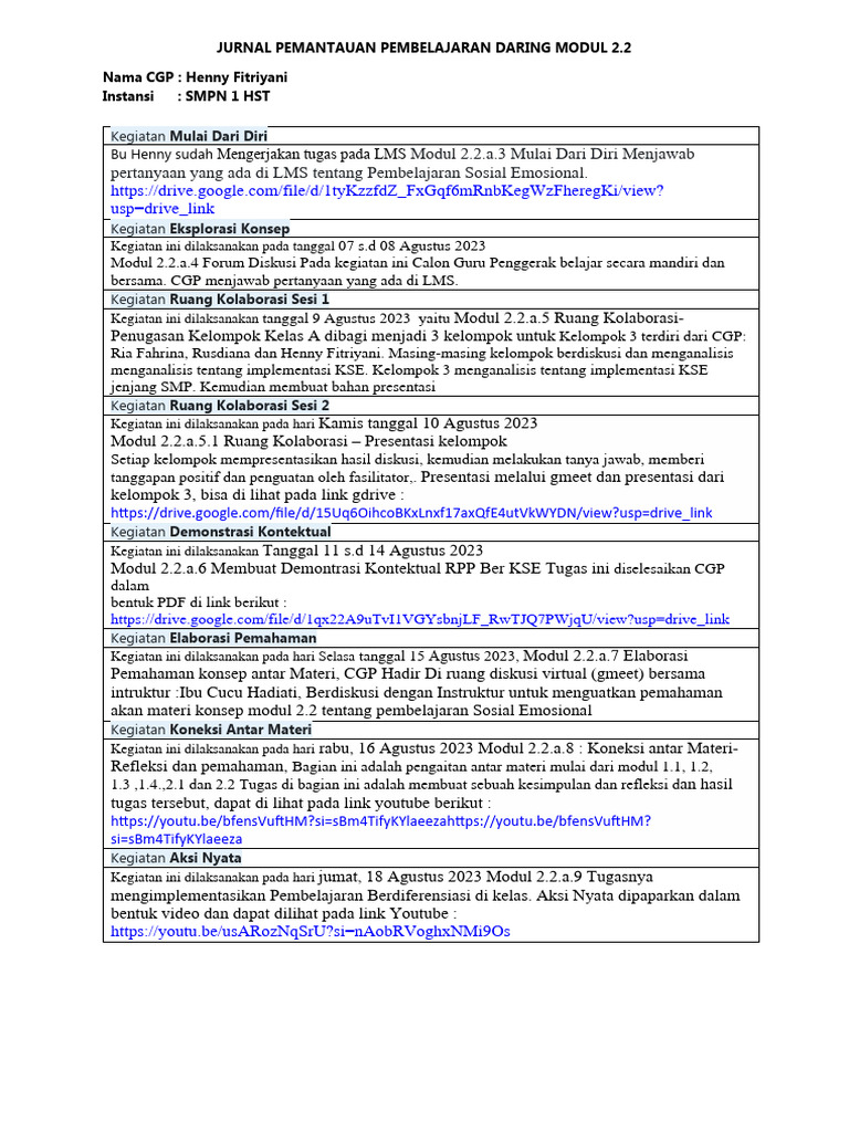 Jurnal Pembelajaran Daring | PDF