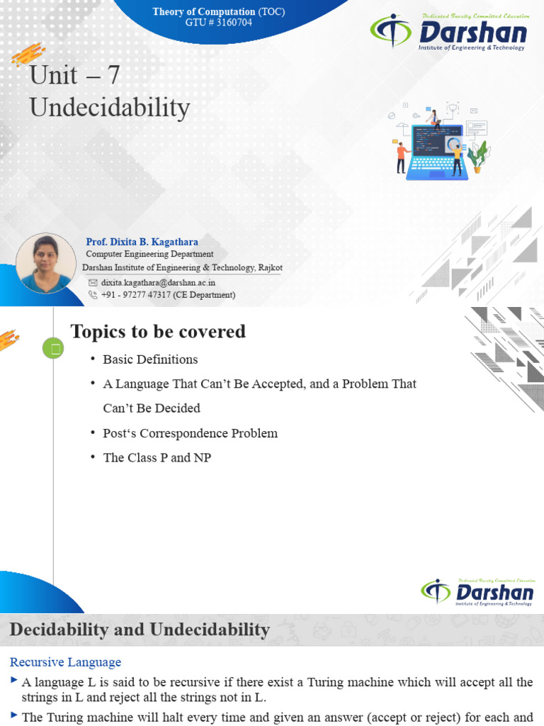 TOC GTU Study Material Presentations Unit-7 18062021085741AM | PDF | Time Complexity ...