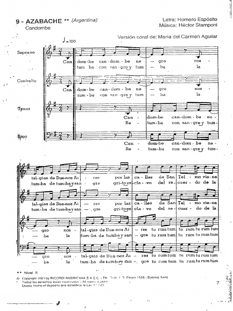 Azabache - SATB | PDF