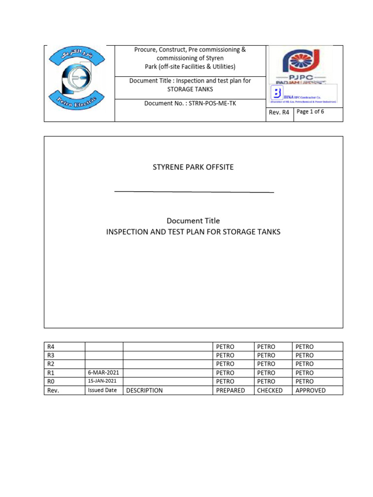 ITP Storage Tank | PDF | Nondestructive Testing | Secondary Sector Of ...