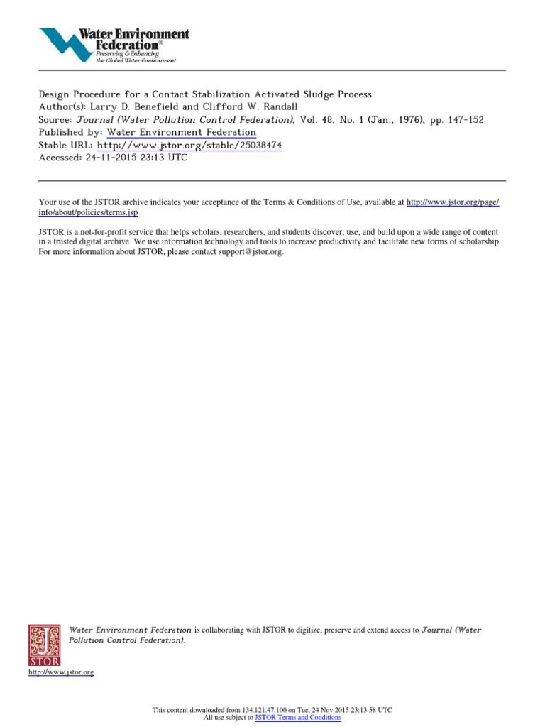 Contact Stabilization Sludge Design | PDF | Sewage Treatment ...
