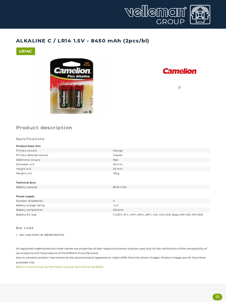 LR14C Velleman Group NV | PDF