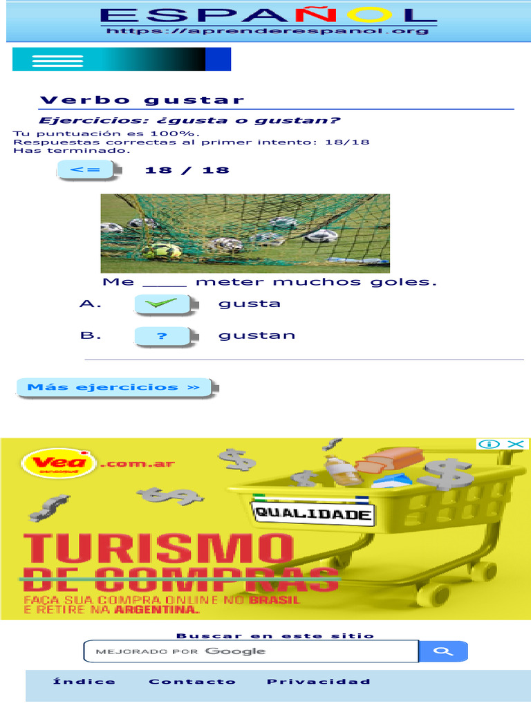 Verbo Gustar - Ejercicios | PDF | Relaciones personales, crianza y ...