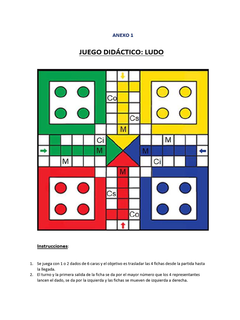 Instrucciones para Jugar Ludo Didáctico | PDF | Juegos de mesa
