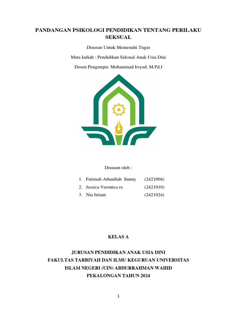 Pendidikan Seksual AUD | PDF