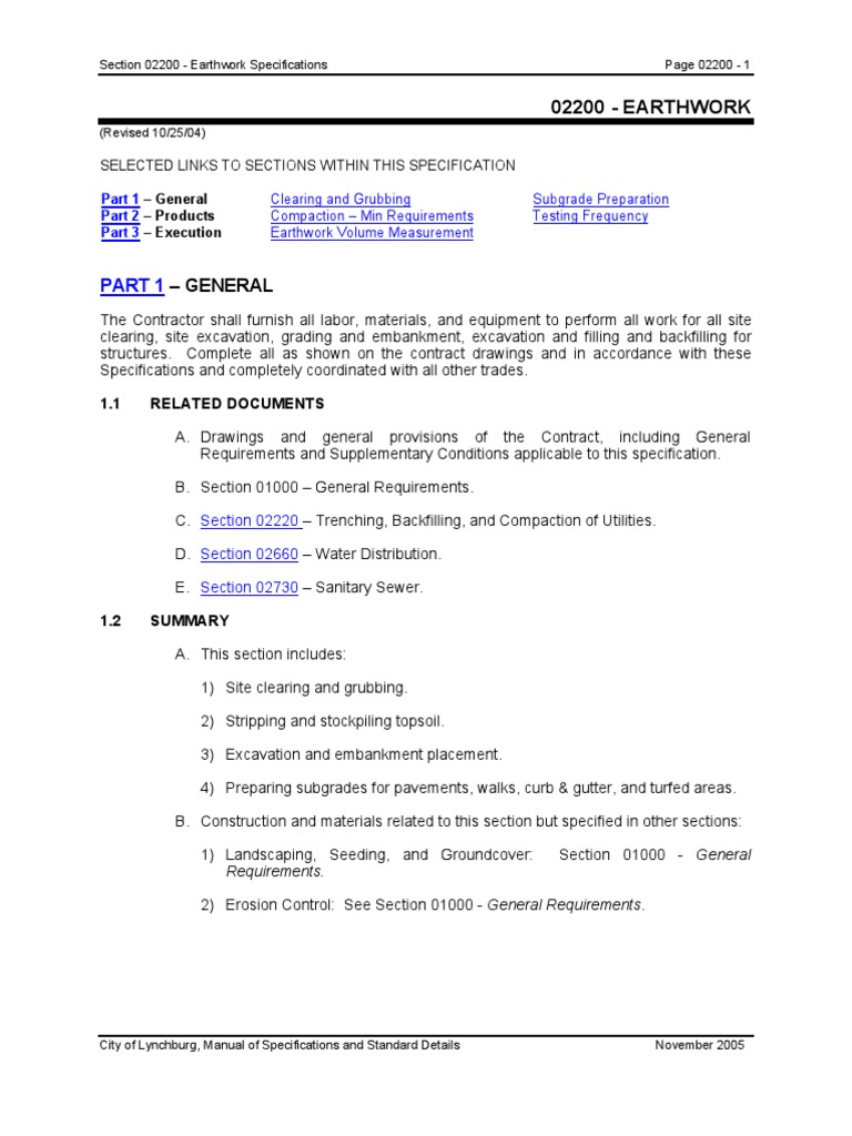 Earthwork Specifications | PDF | Specification (Technical Standard ...