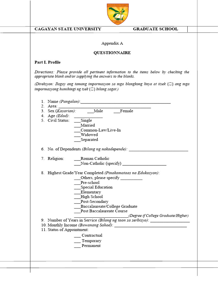 QUESTIONNAIRE | PDF | Sexual Harassment | Discrimination