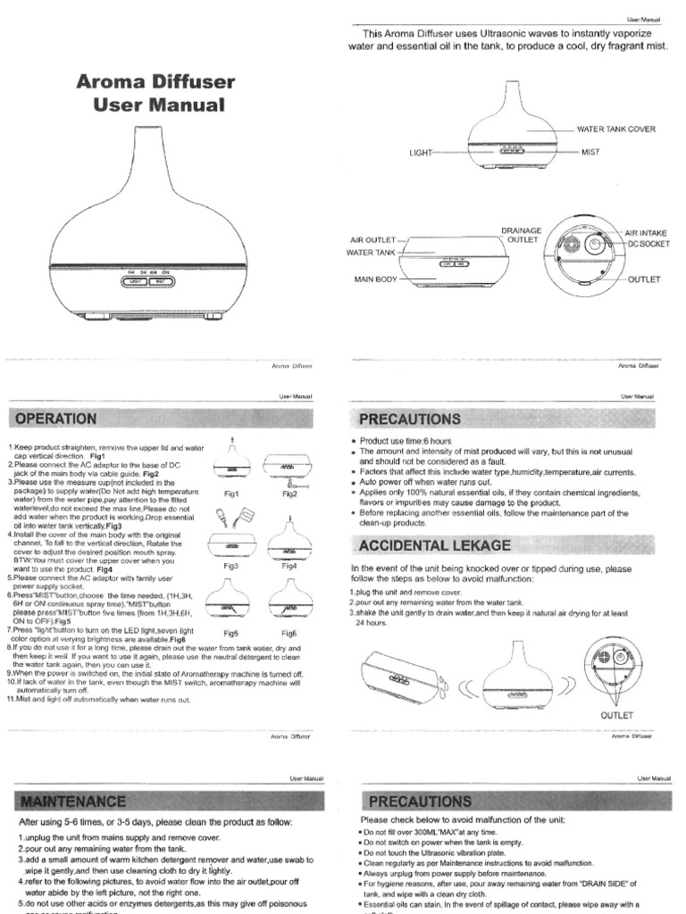 Aroma Defuser Manual | PDF