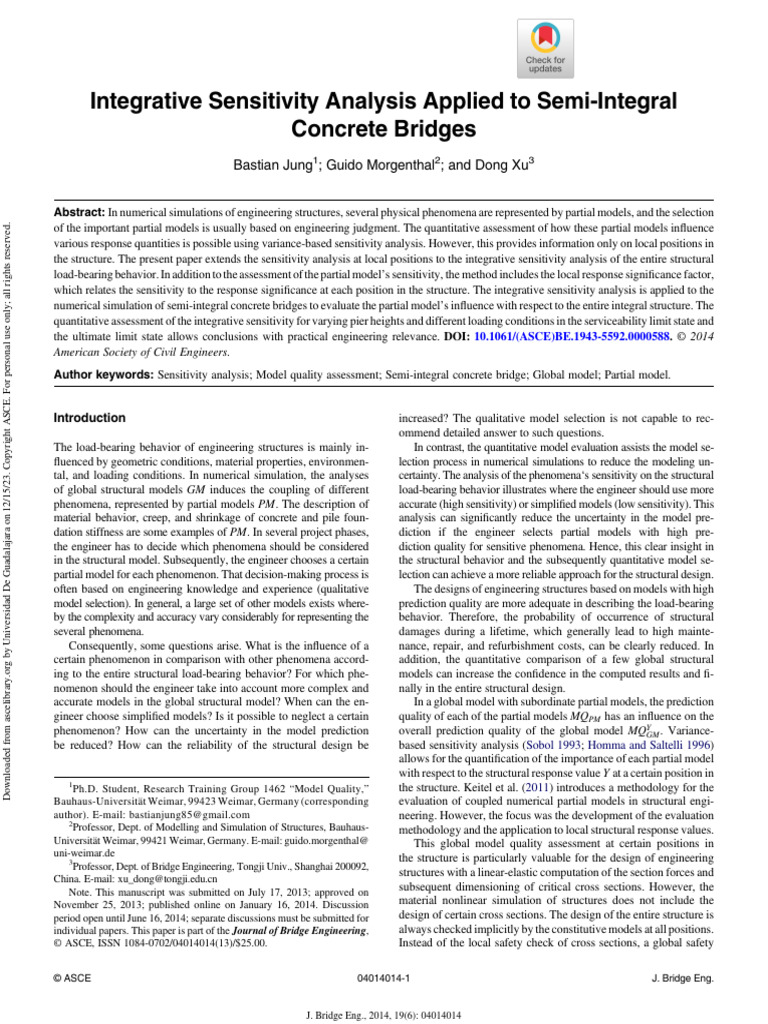 Integrative Sensitivity Analysis Applied To Semi-Integral Concrete ...