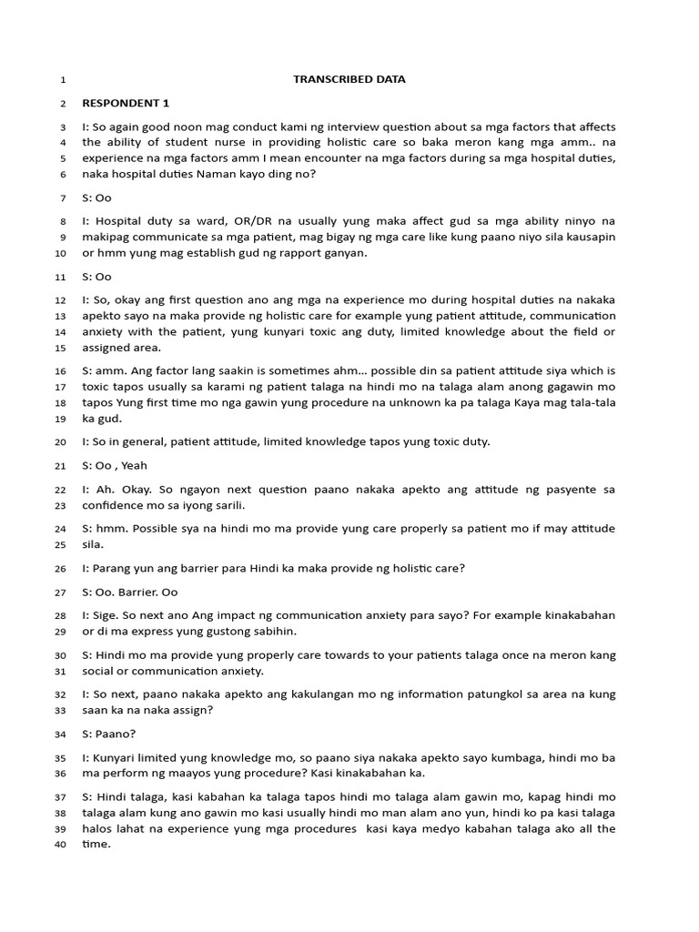 Ibanez Javar Pesco Transcribed Data | PDF