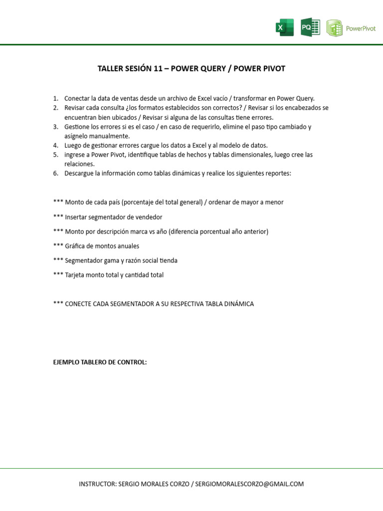 Taller de Power Query y Power Pivot | PDF | Negocios | Informática