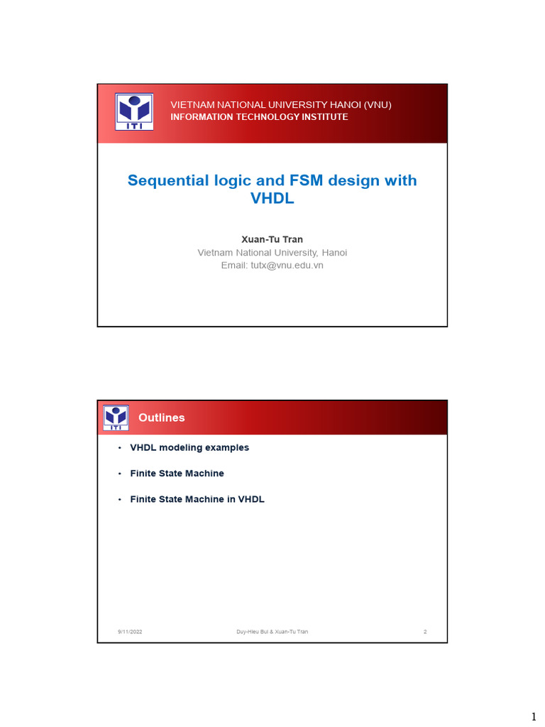 Buoi 4-Sequential Logic Design and FSM With VHDL | PDF | Vhdl ...