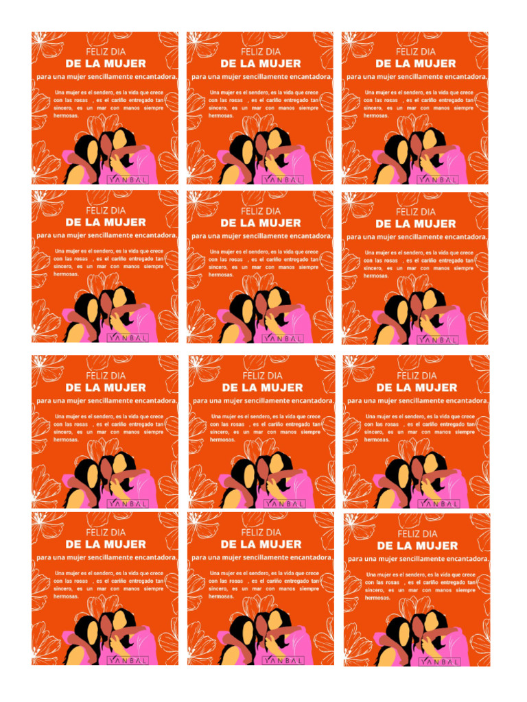 Tarjeta Dia De La Mujer Pdf