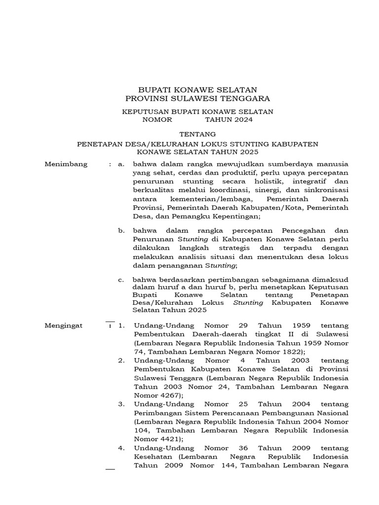 SK Desa Lokus Stunting 2024 | PDF | Ilmu Sosial