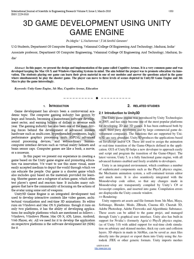3d Game Development Using Unity Game en Gine | PDF | Unity (Game Engine ... 3d Game Development Using Unity Game en Gine | PDF | Unity (Game Engine ...