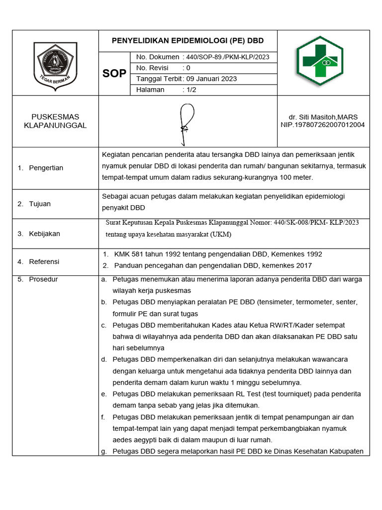 SOP PE DBD_acep rev | PDF