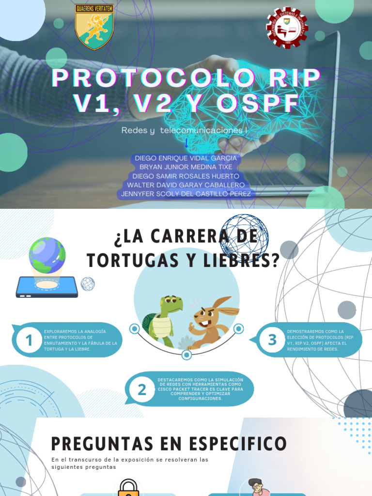 Presentación - RIP V1, RIP V2, OSPF V1 Y OSPF V2 | PDF | Enrutador (Computación) | Protocolos de ...