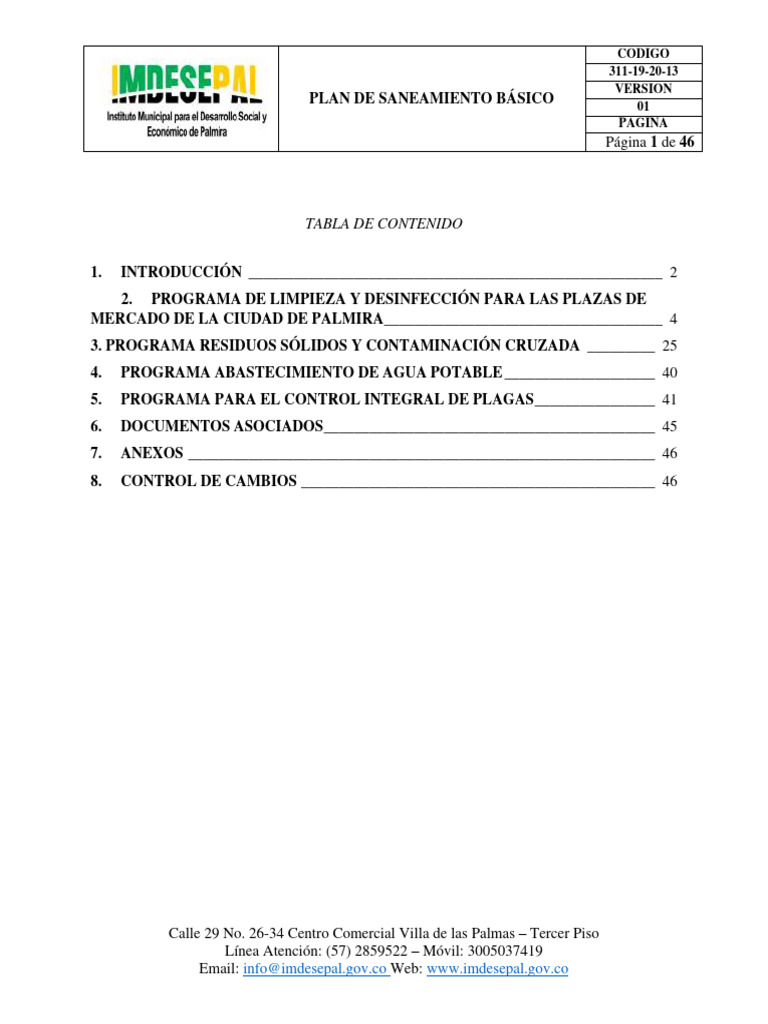 PLAN-DE-SANEAMIENTO-BASICO | PDF | Residuos | Saneamiento