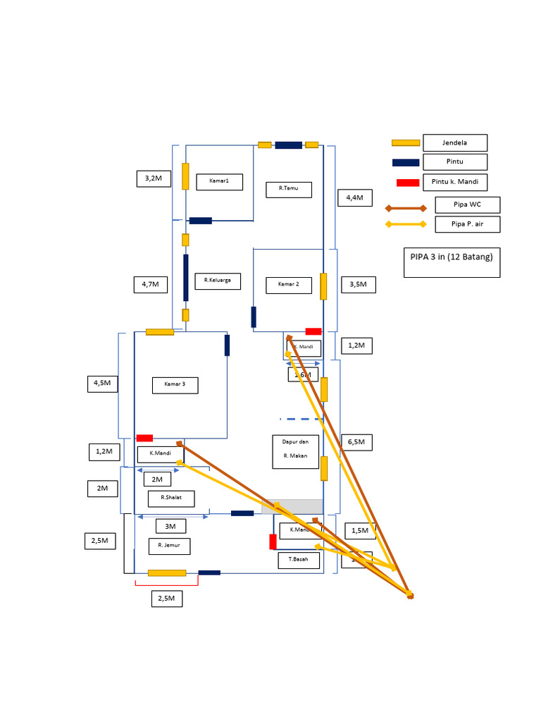 Denah Pipa Pembuangan | PDF