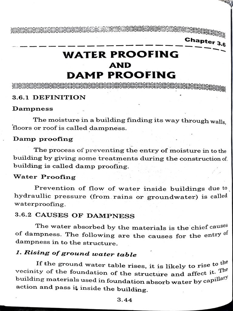 Water and Damp Proofing Techniques | PDF | Masonry | Concrete