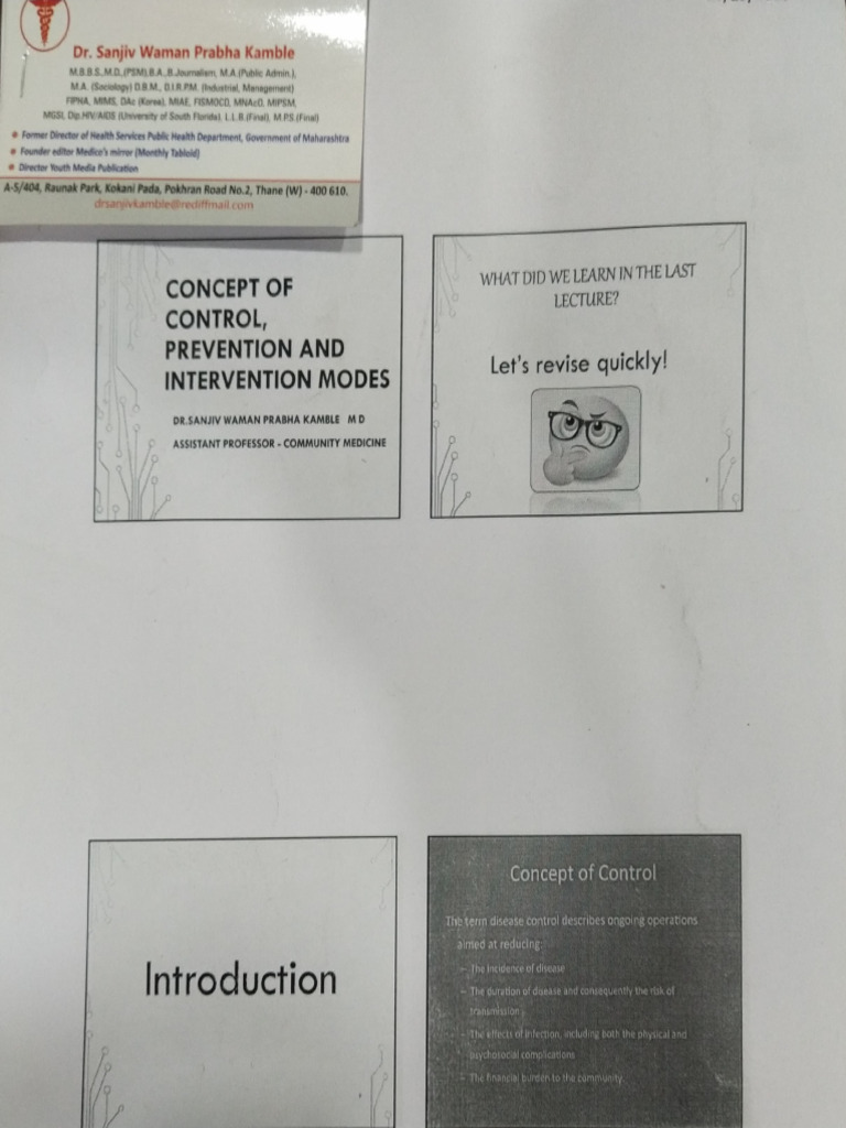 Concept of Control, Prevention and Intervention Modes | PDF ...