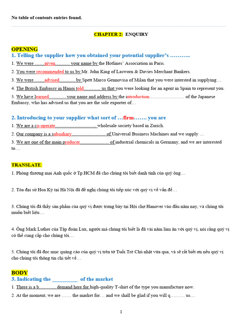 CHAP2 Enquiry Exe | PDF