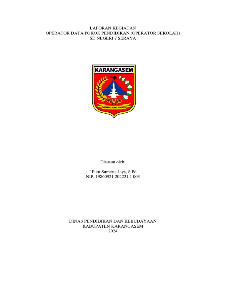 Laporan Kegiatan Operator Dapodik 2024 | PDF | Bisnis