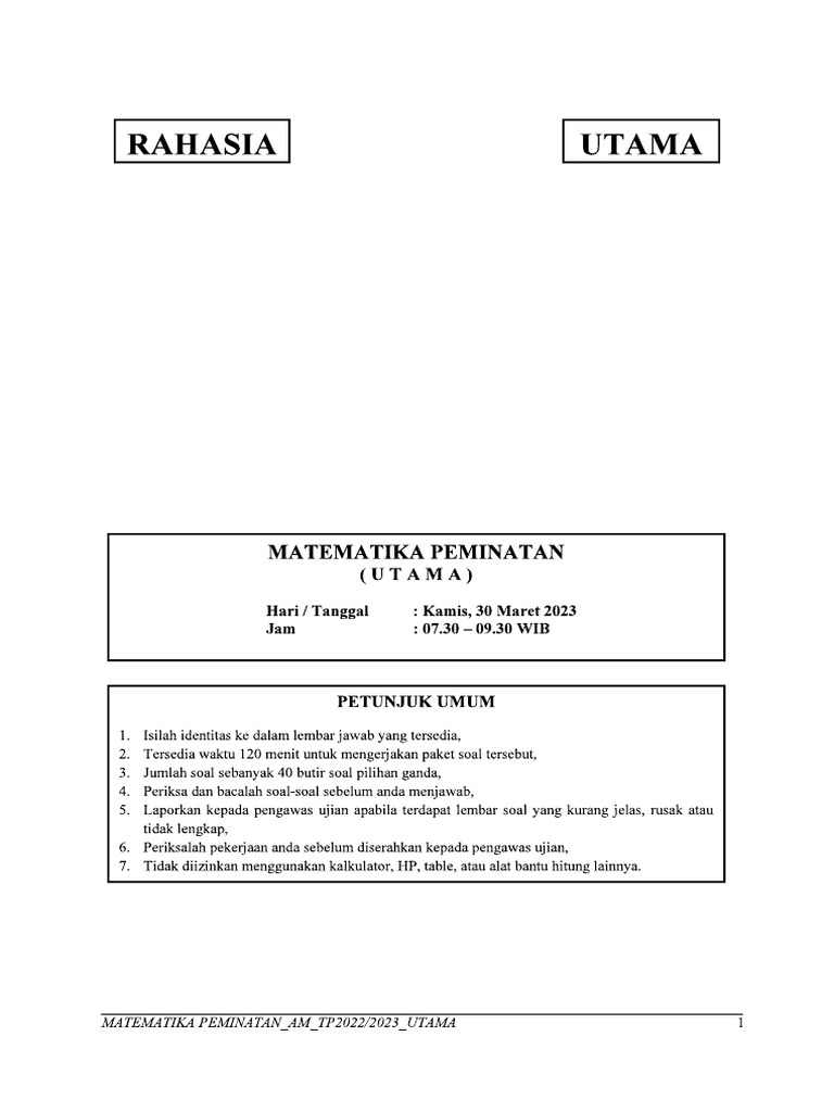 Matematika Peminatan - Oke | PDF