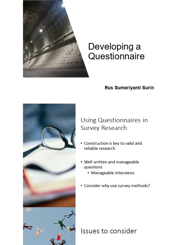 2. Developing a Questionnaire | PDF | Survey Methodology | Questionnaire