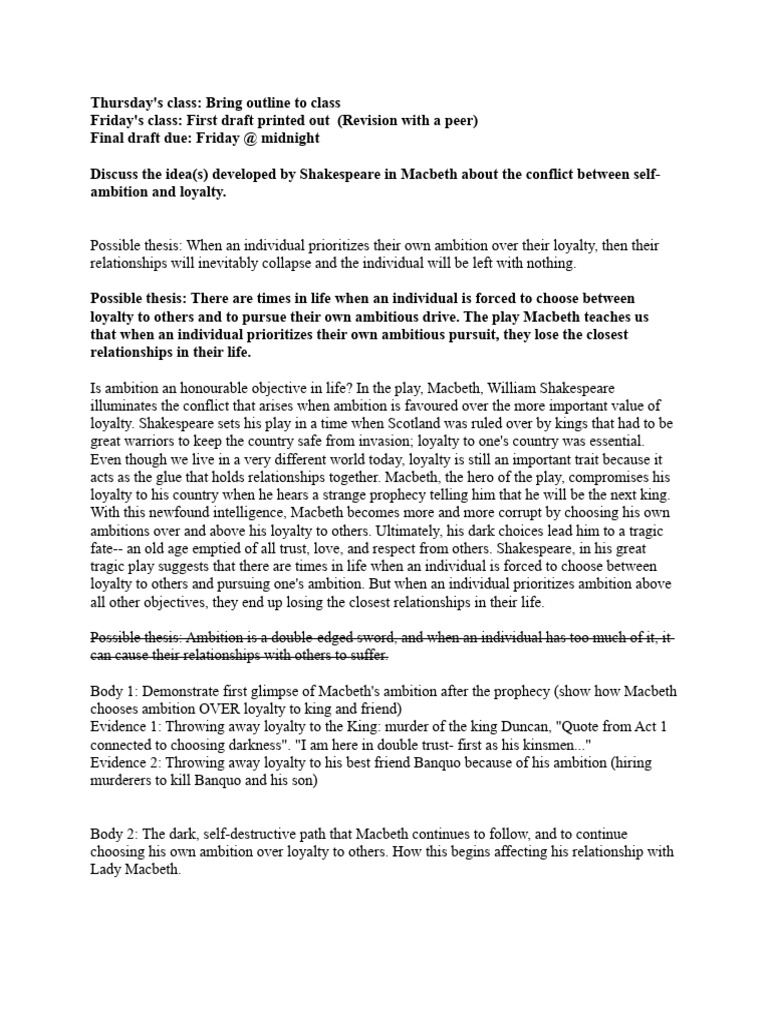 Macbeth Essay | PDF | Macbeth | Shakespearean Tragedies