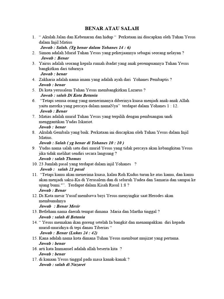 Soal Rangking 1 Alkitab | PDF