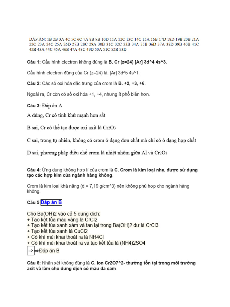 Hóa Crom | PDF