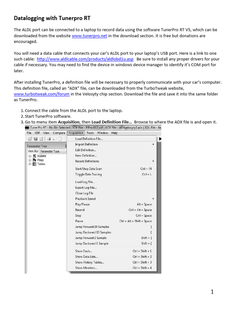 Tunerpro RT Setup For Velosyty | PDF | Computer File | Laptop