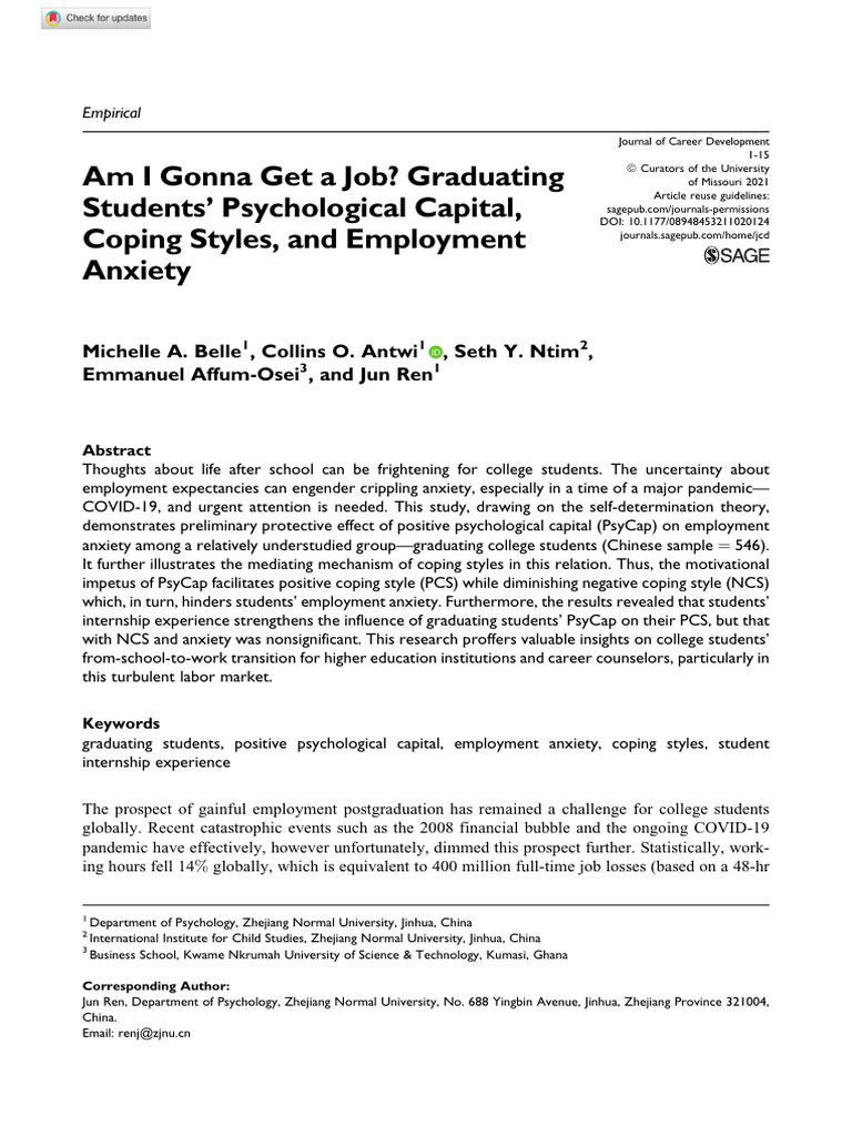 Am I Gonna Get A Job? | PDF | Psychology | Behavioural Sciences