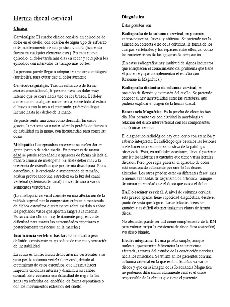 HDC | PDF | La columna vertebral | Sistema nervioso