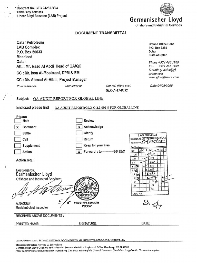 Global Line Audit Report | PDF
