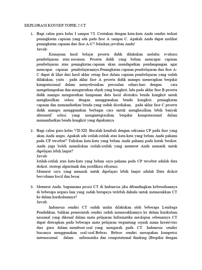 Ekplorasi Konsep Topik 2 CT | PDF