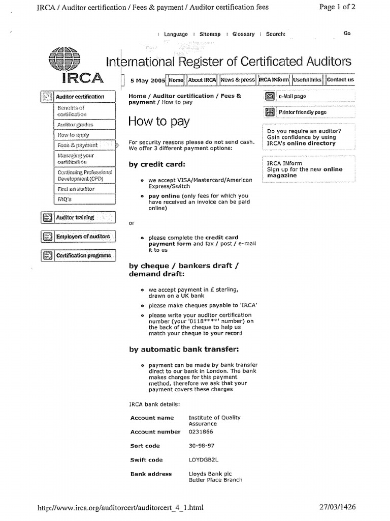 Irca Register | PDF