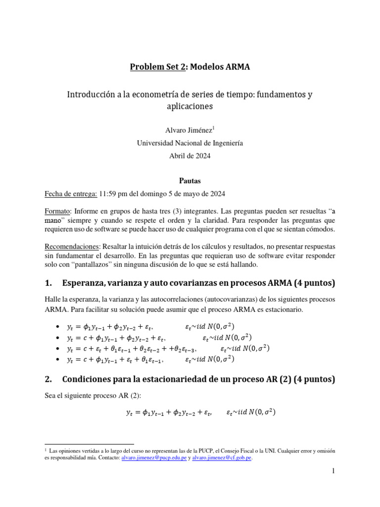 Problem Set 2 | PDF | Inflación | Regla de Taylor