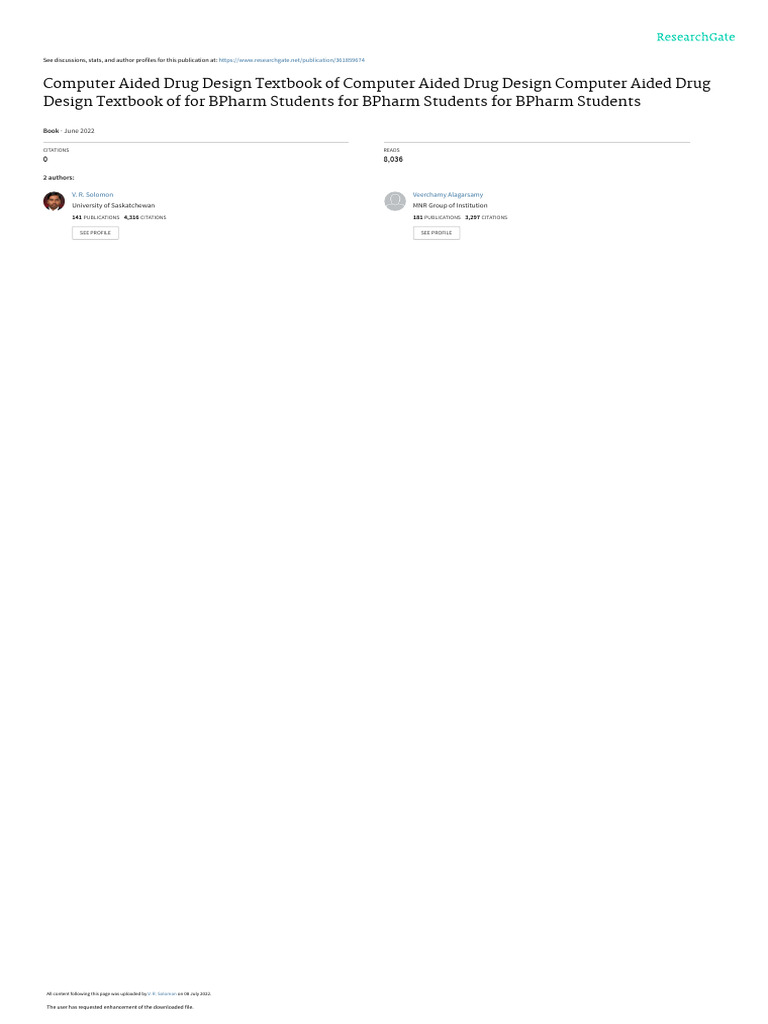Text Bookof Computer Aided Drug Design | PDF | Quantitative Structure ...