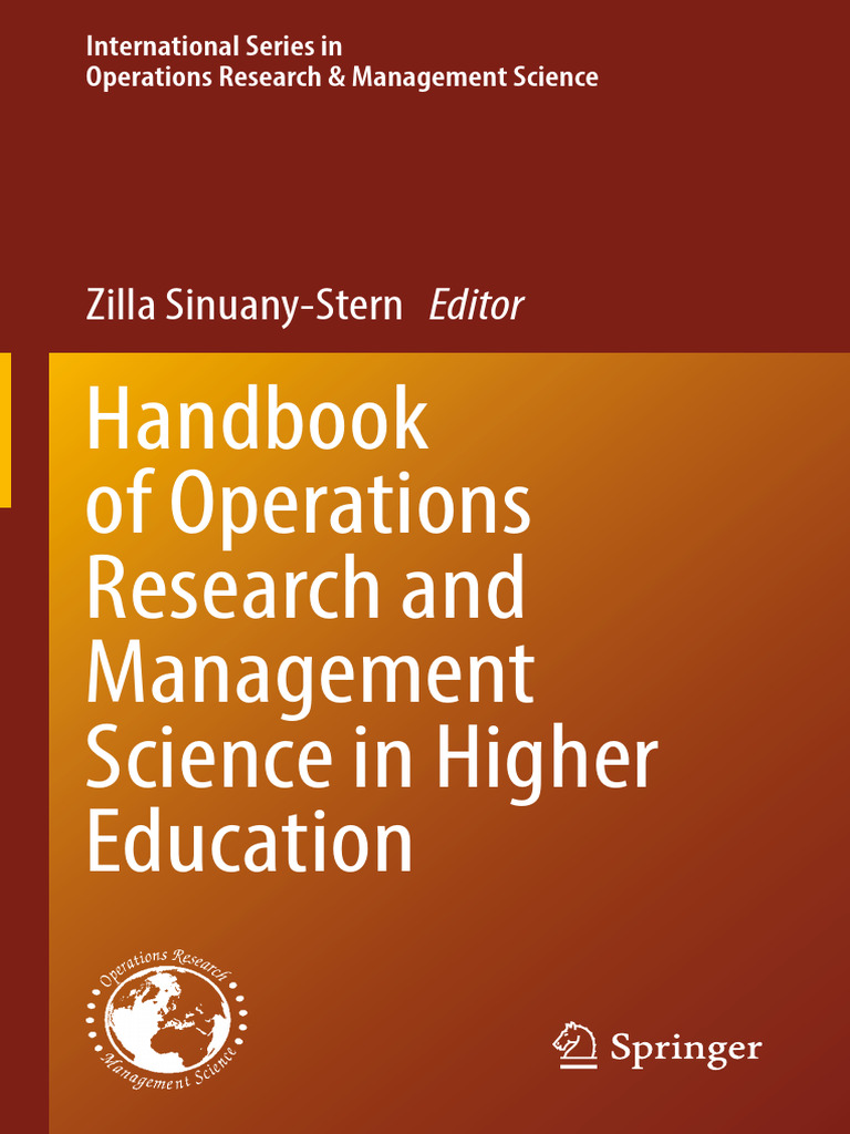 1 Handbook of Operations | PDF | Operations Research | Simulation