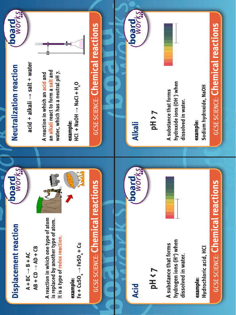 Chemical Reaction Flashcards | PDF