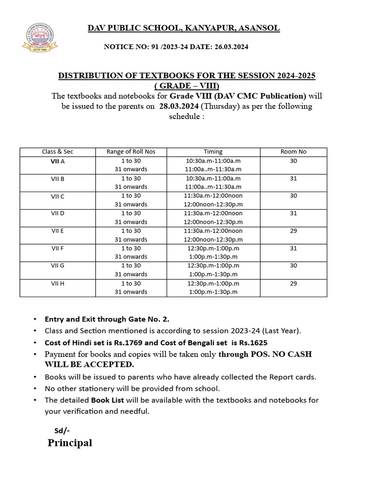 Grade VIII Textbook Distribution Notice | PDF | Social Science ...