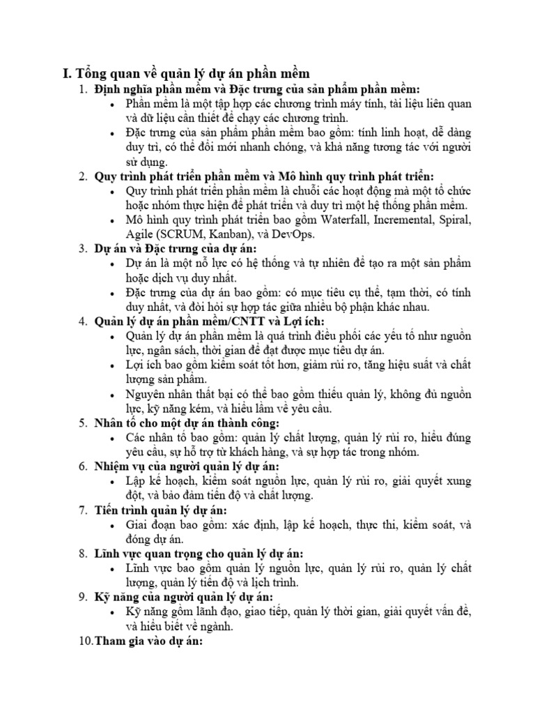 Đề Cương QLDA | PDF