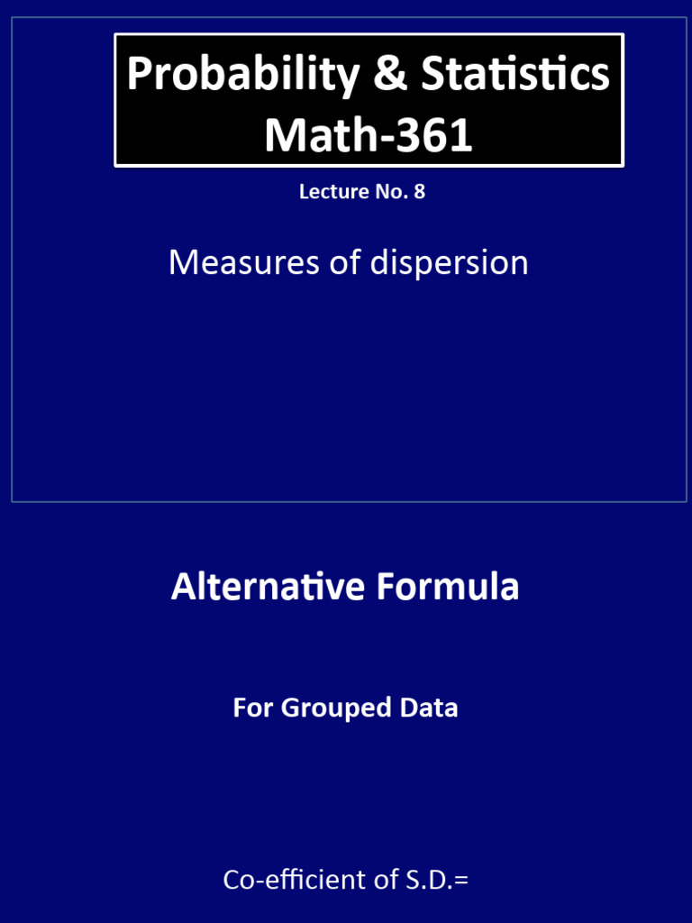 PROB AND STATS X Lecture 8 | PDF