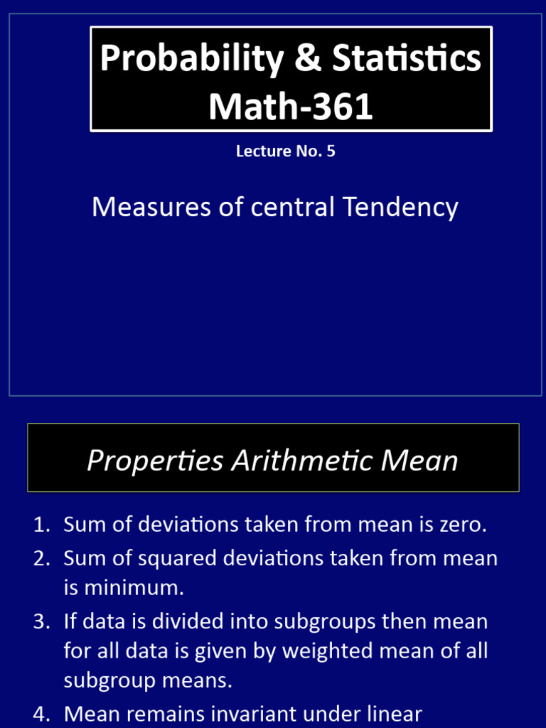PROB AND STATS X Lecture 5 | PDF